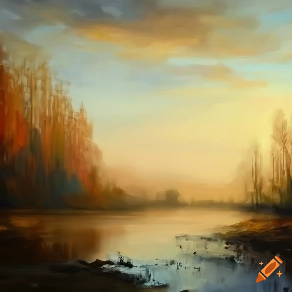 High definition oil painting of a dreary morning scene on Craiyon