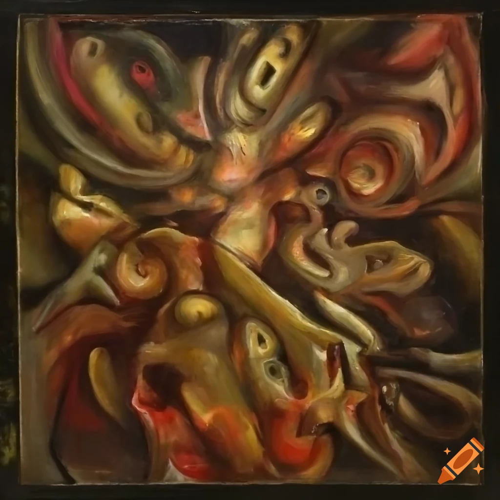 Abstract expressionistic 17th century style oil painting with ...