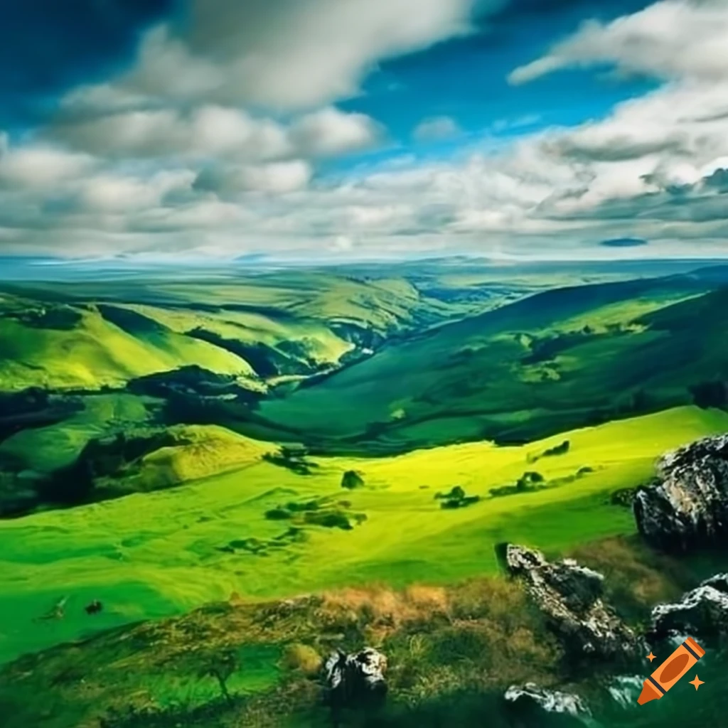 Welsh landscape view on Craiyon