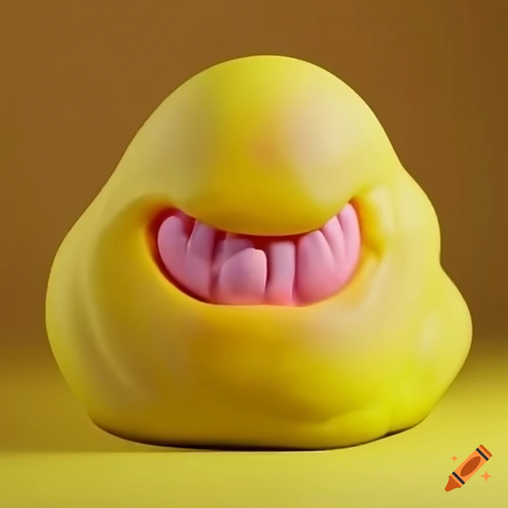 Distorted plasticine character resembling spongebob squarepants with unique features on Craiyon