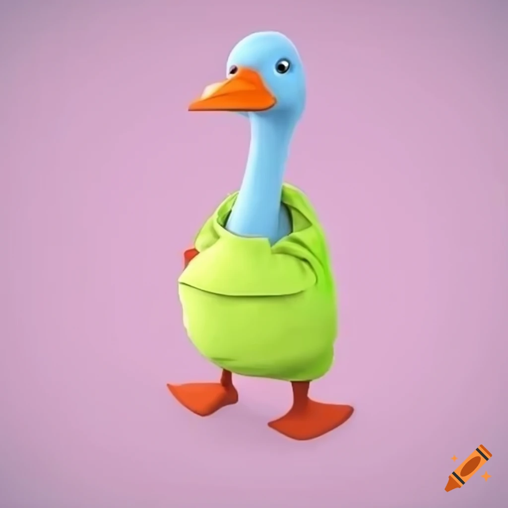 Cartoon goose in high visibility jacket inspired by gaming on Craiyon