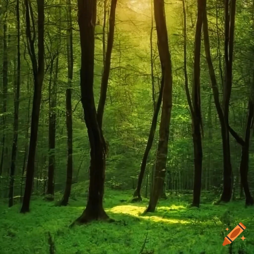 Thickly wooded forest in daytime on Craiyon
