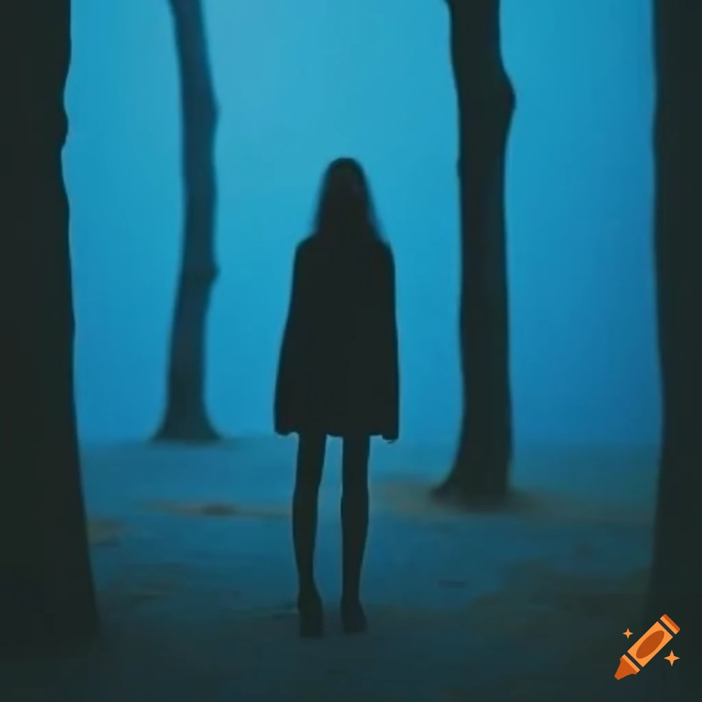 Blue mysterious liminal space on Craiyon