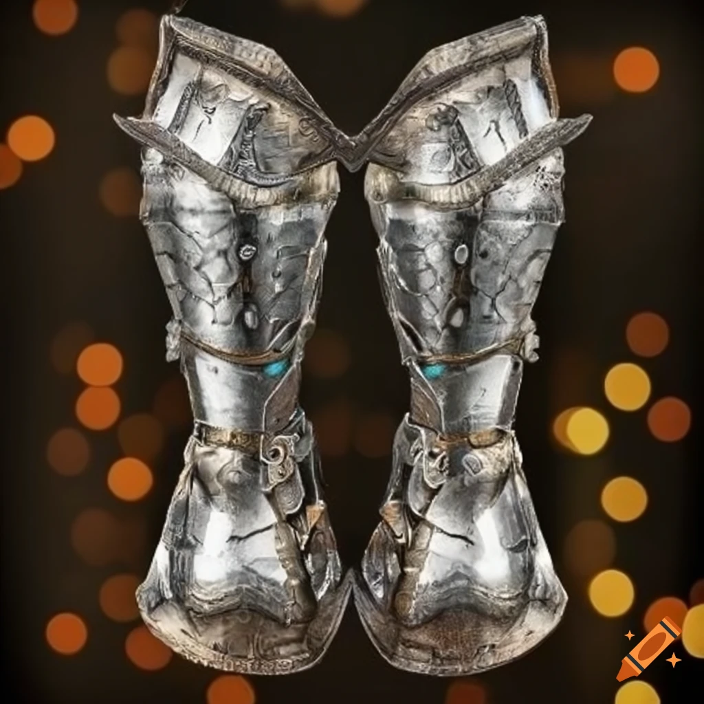 Adorned mithril plated knight boots for rpg inventory leg armor slot on ...