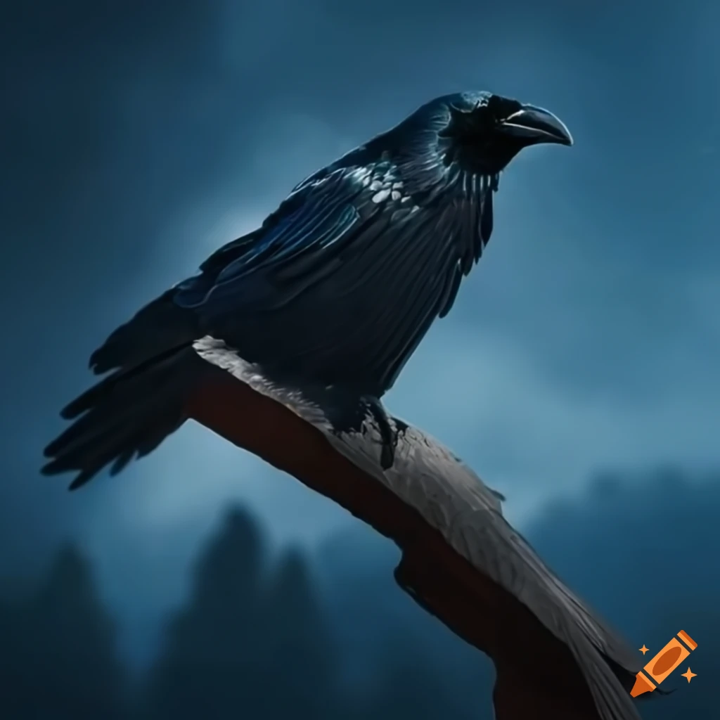 Photorealistic raven flying in front of a light cross on Craiyon