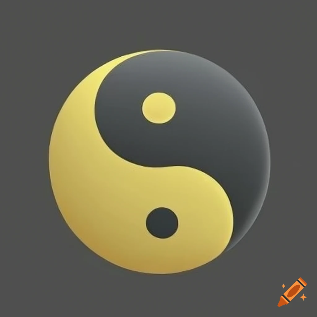 Yin yang symbol in black and yellow colors on Craiyon