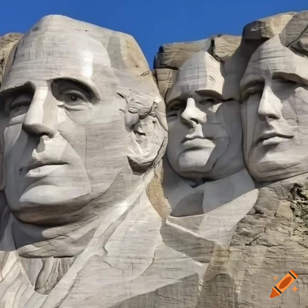 Bronze depiction of mount rushmore on Craiyon