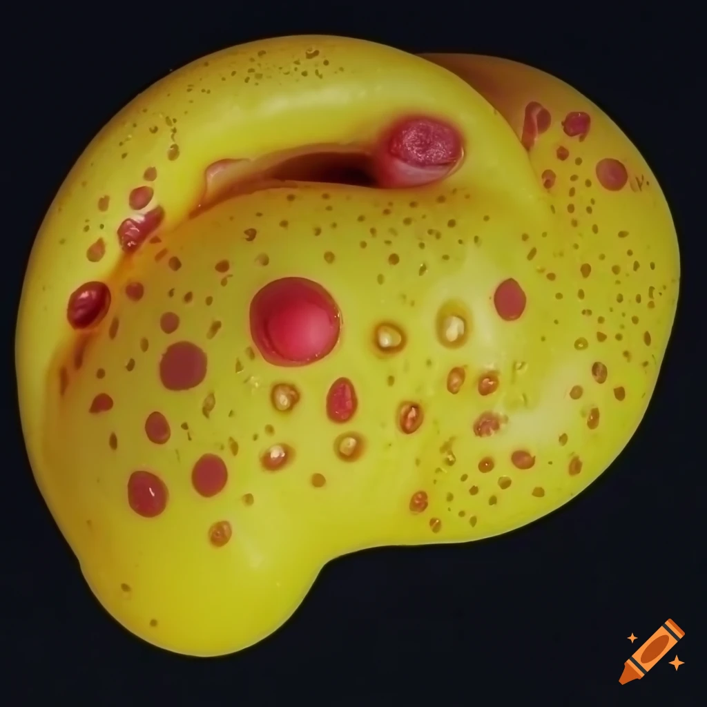 Strange distorted yellow plasticine blob with tentacle-like limbs and sharp teeth on Craiyon