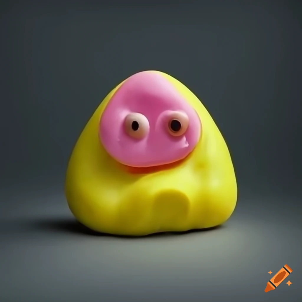 Distorted plasticine blob in spongebob squarepants shape with tentacles and sharp teeth on Craiyon