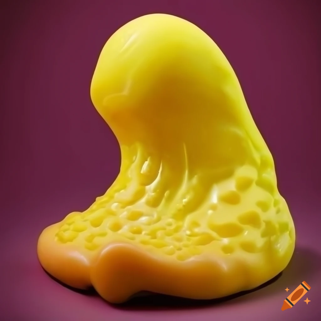 Strange distorted yellow plasticine creature with tentacle-like limbs and sharp teeth on Craiyon