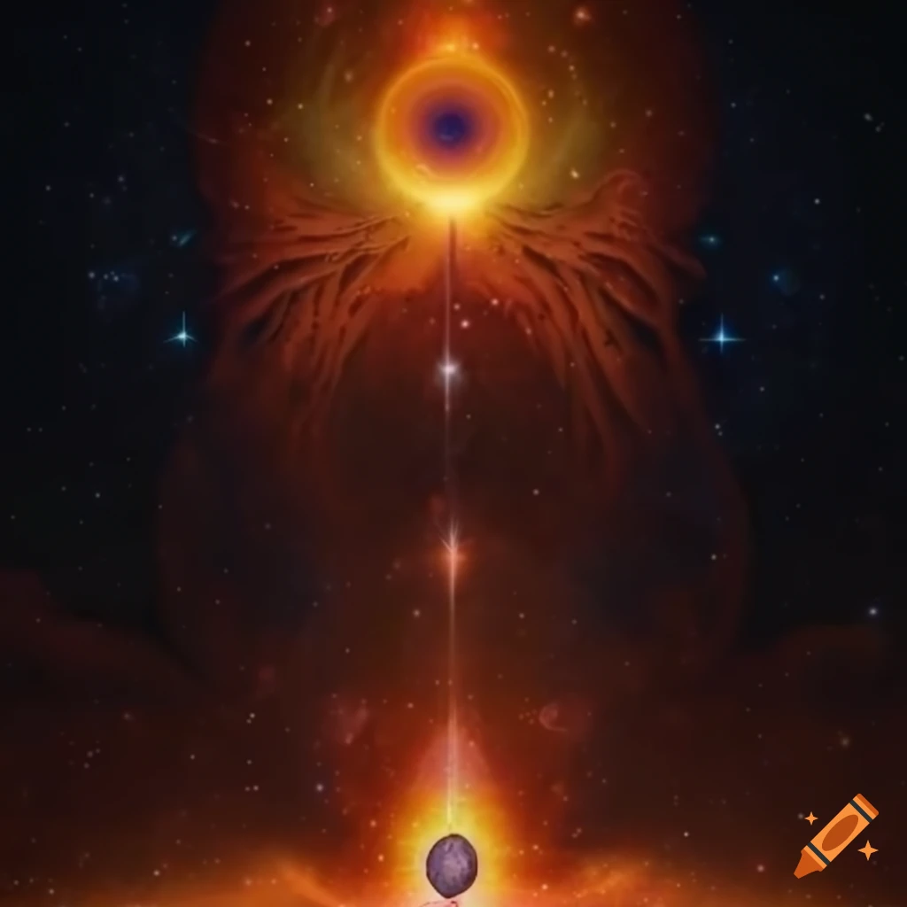 Celestial tree depicting infinite realities and galaxies in a dimension ...