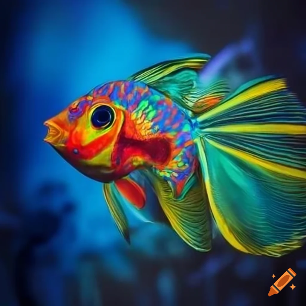 Colorful tropical fish with intricate abstract designs inspired by da ...