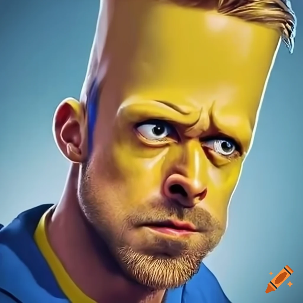 Realistic ryan gosling in bart simpson costume on Craiyon
