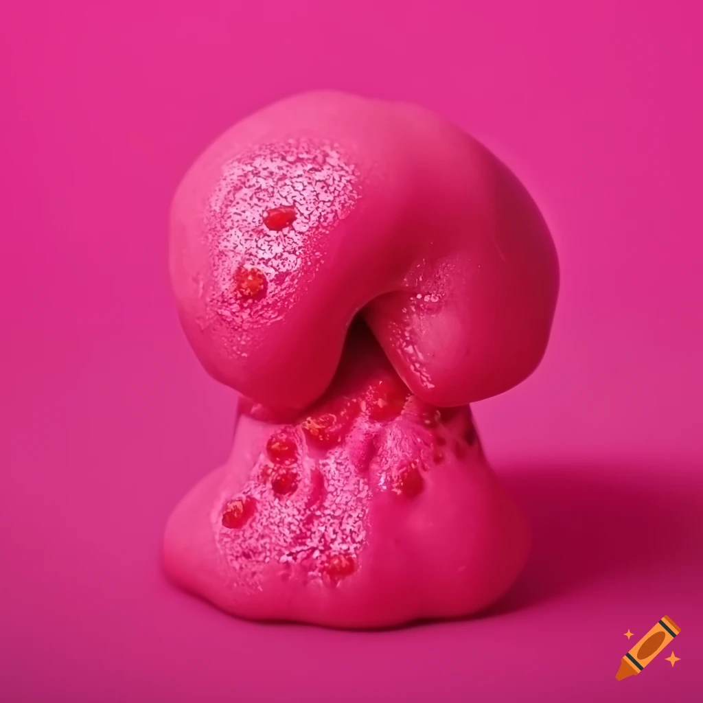 Distorted pink plasticine blob with tentacle-like limbs, sharp teeth, and open mouth on Craiyon