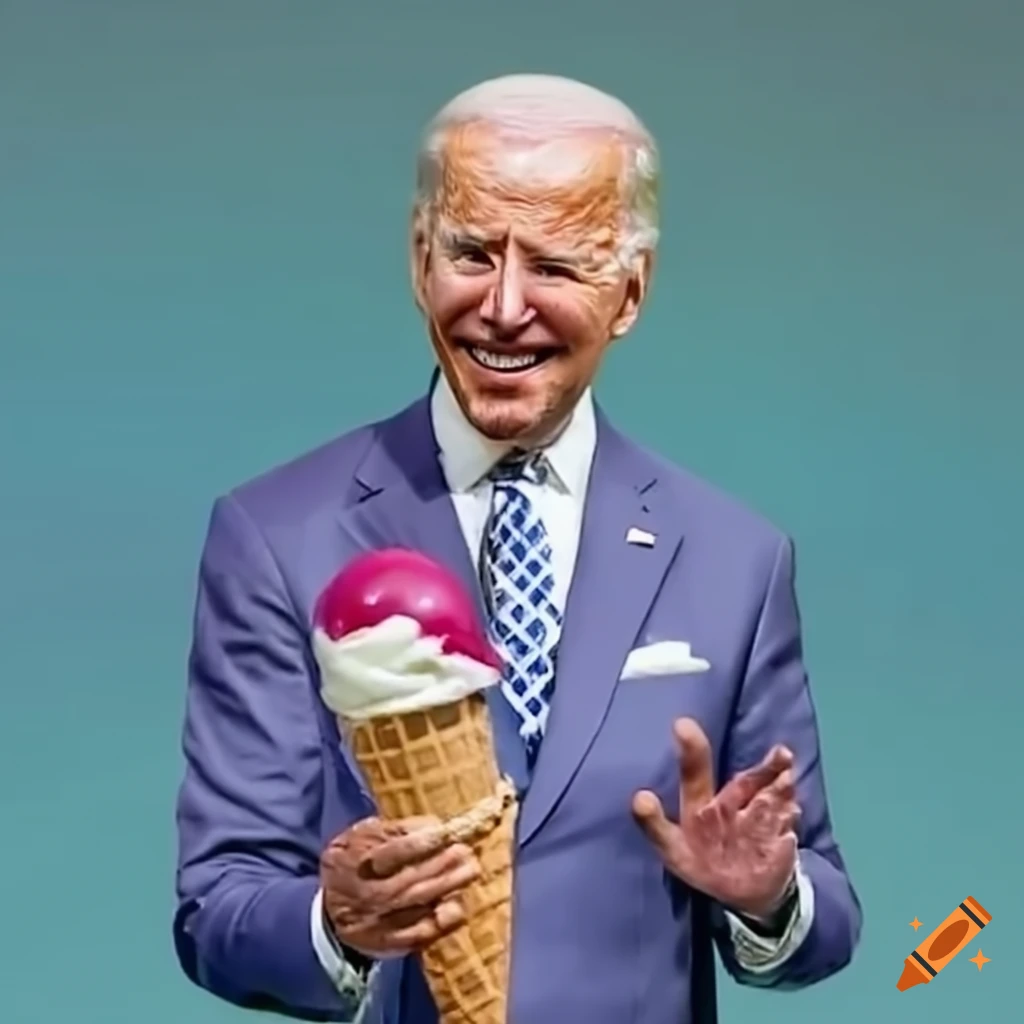 President Biden with ice cream cone and balloon at birthday celebration ...