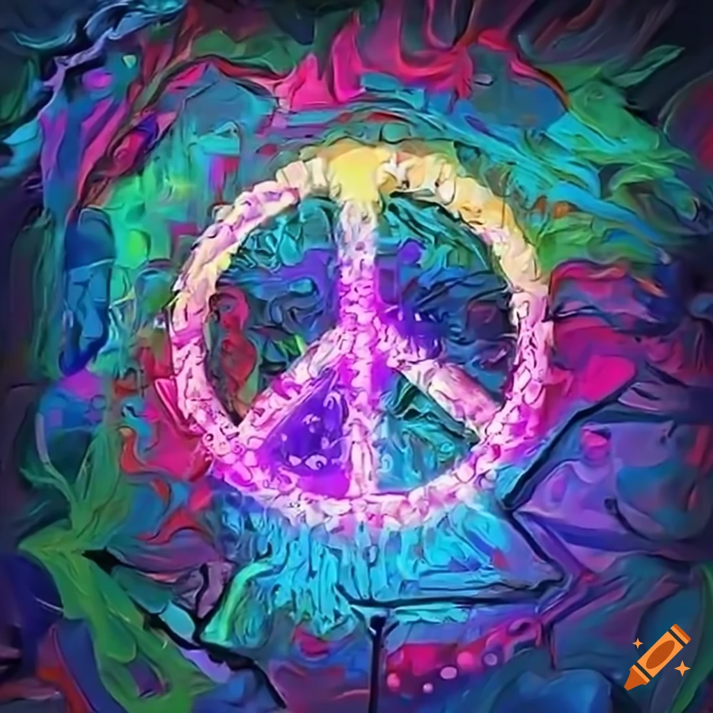 Peace sign outline overlapping internet symbols with soundwave effect ...