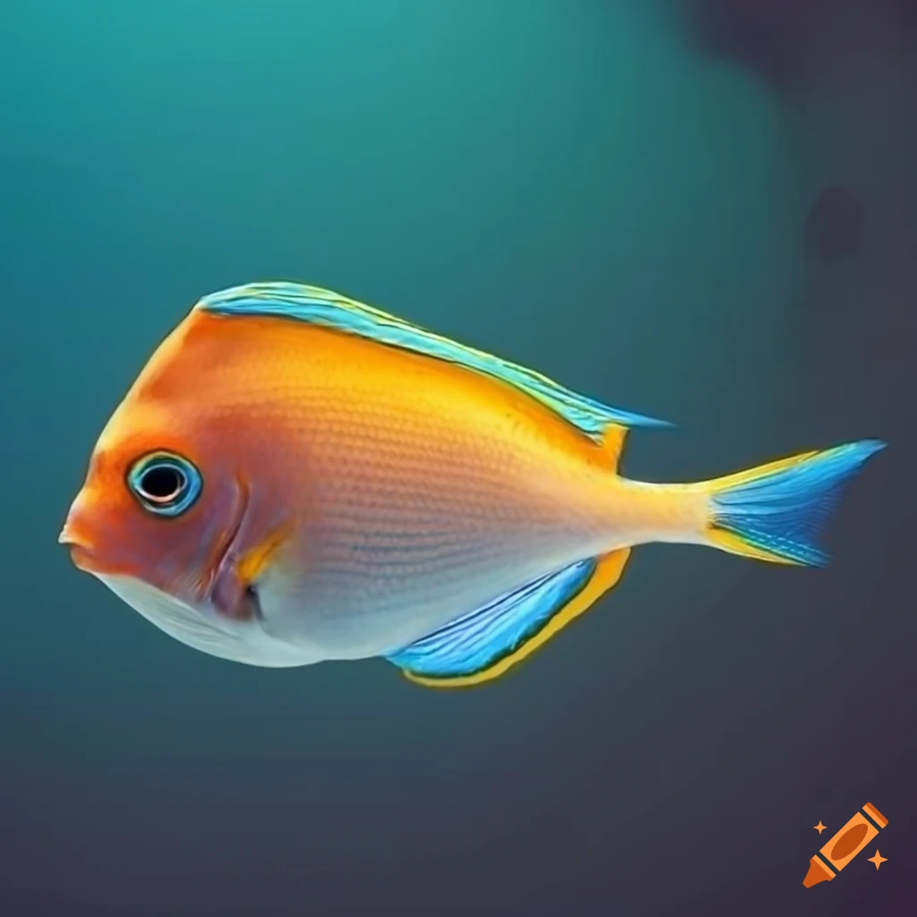 Side view of tropical fish on Craiyon