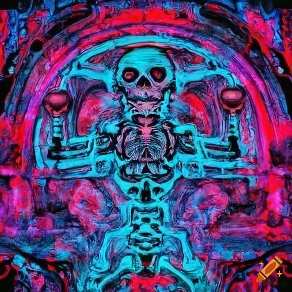 Cyberpunk graffiti mural with tribal, geometric, and abstract patterns ...