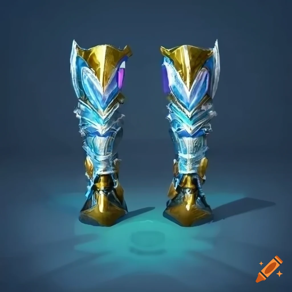 Adorned mithril plated elite champion knight boots for rpg game on Craiyon
