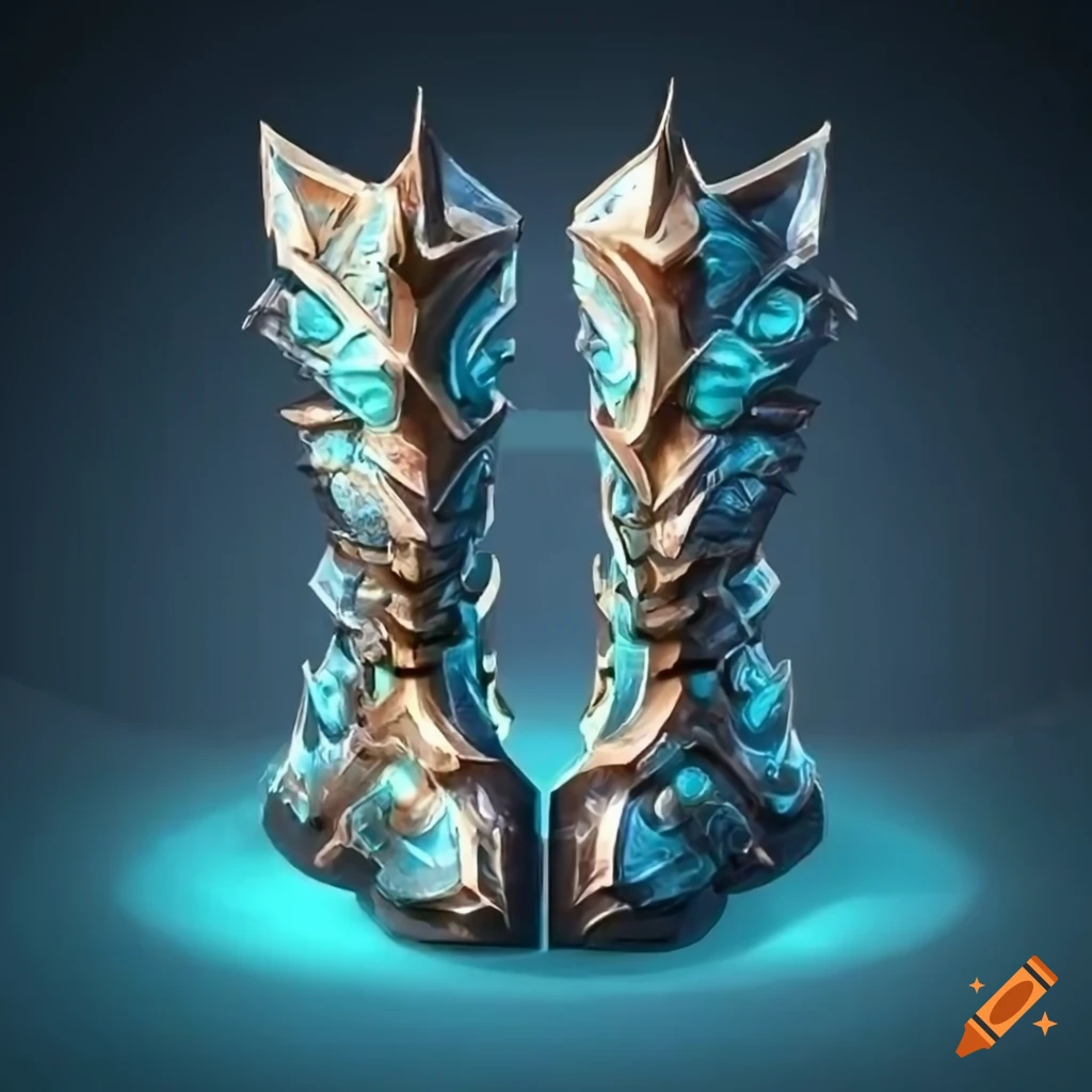 Adorned mithril plated elite champion knight boots for rpg game on Craiyon