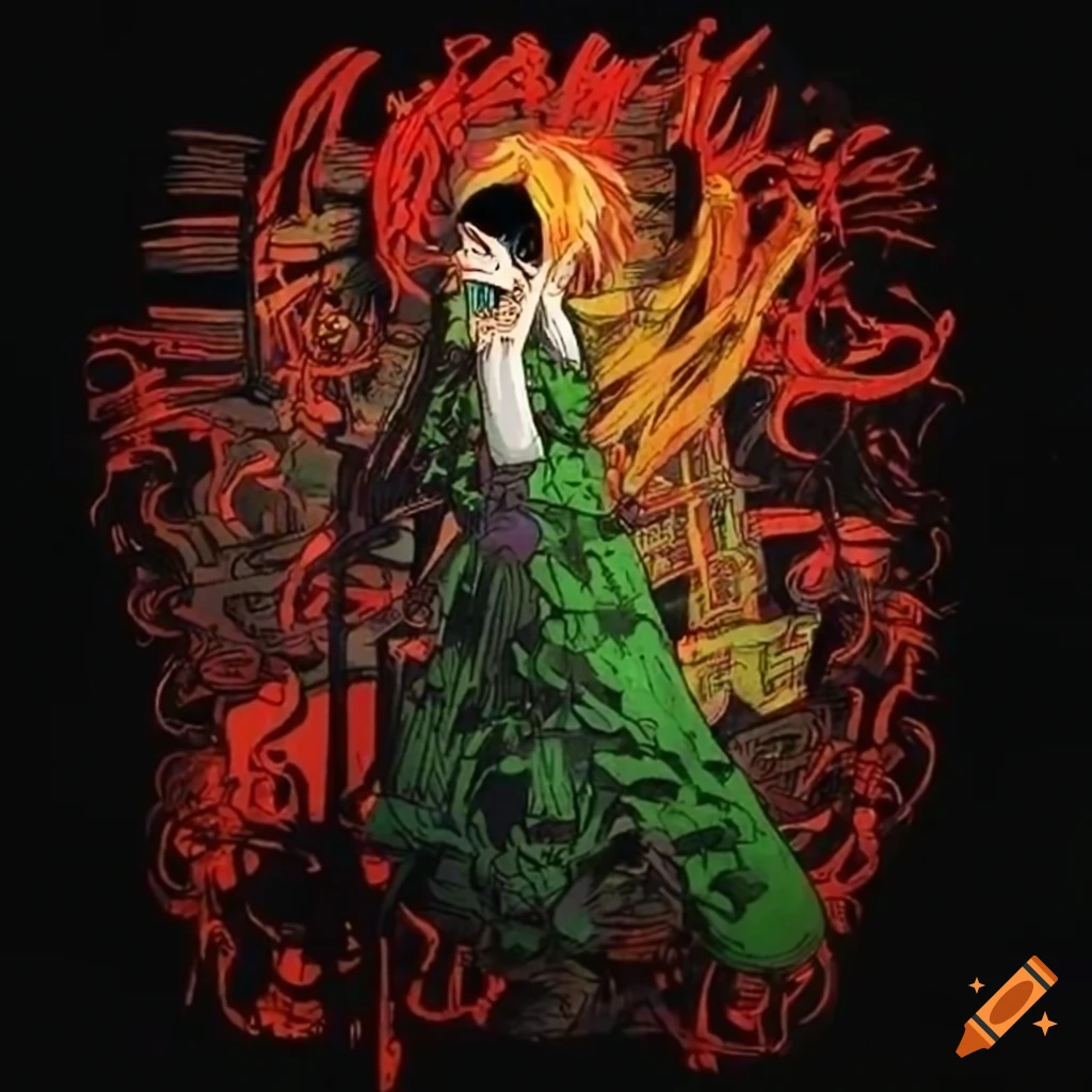 Hacker trapped in the Matrix in Ukiyo-e style manga artwork on Craiyon