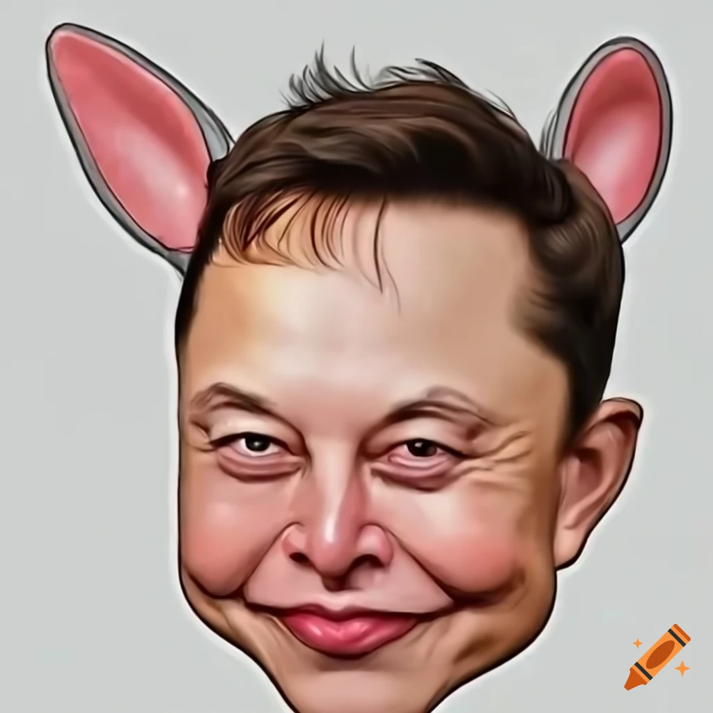 Caricature of a person with oversized teeth and rabbit ears on Craiyon