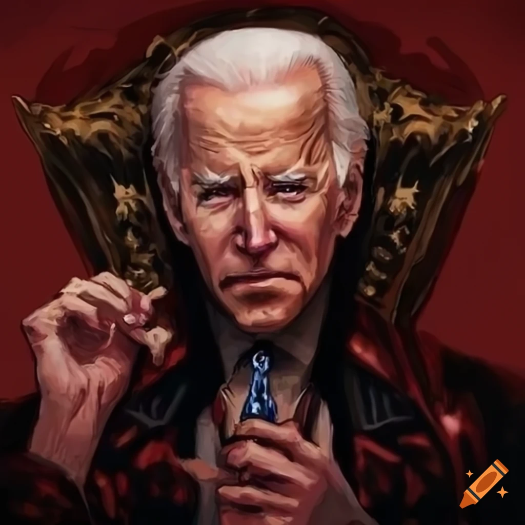 Fan art of President Joe Biden as a vampire in Castlevania style on Craiyon