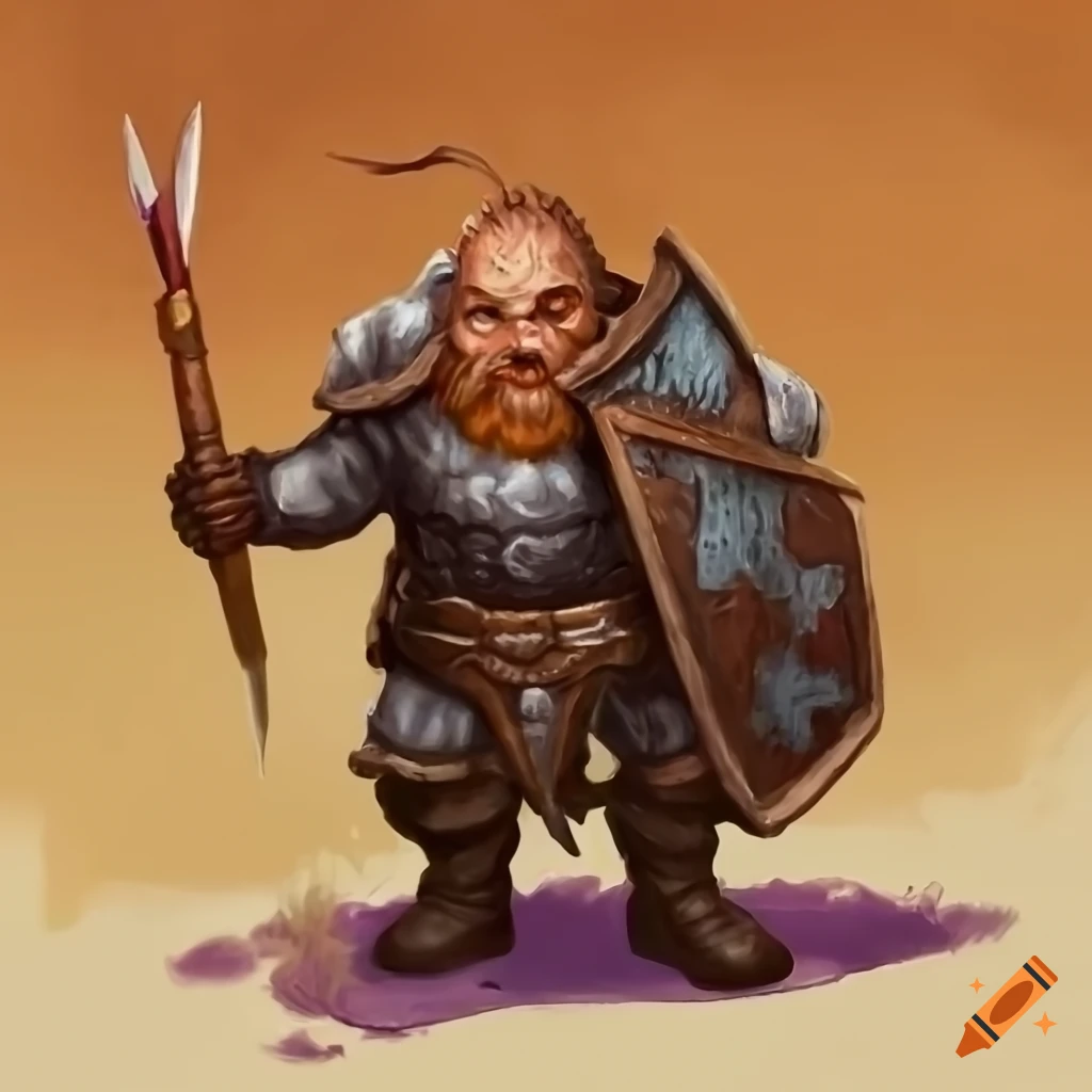 Dwarf warrior character in medieval style, powerful and mystical on Craiyon