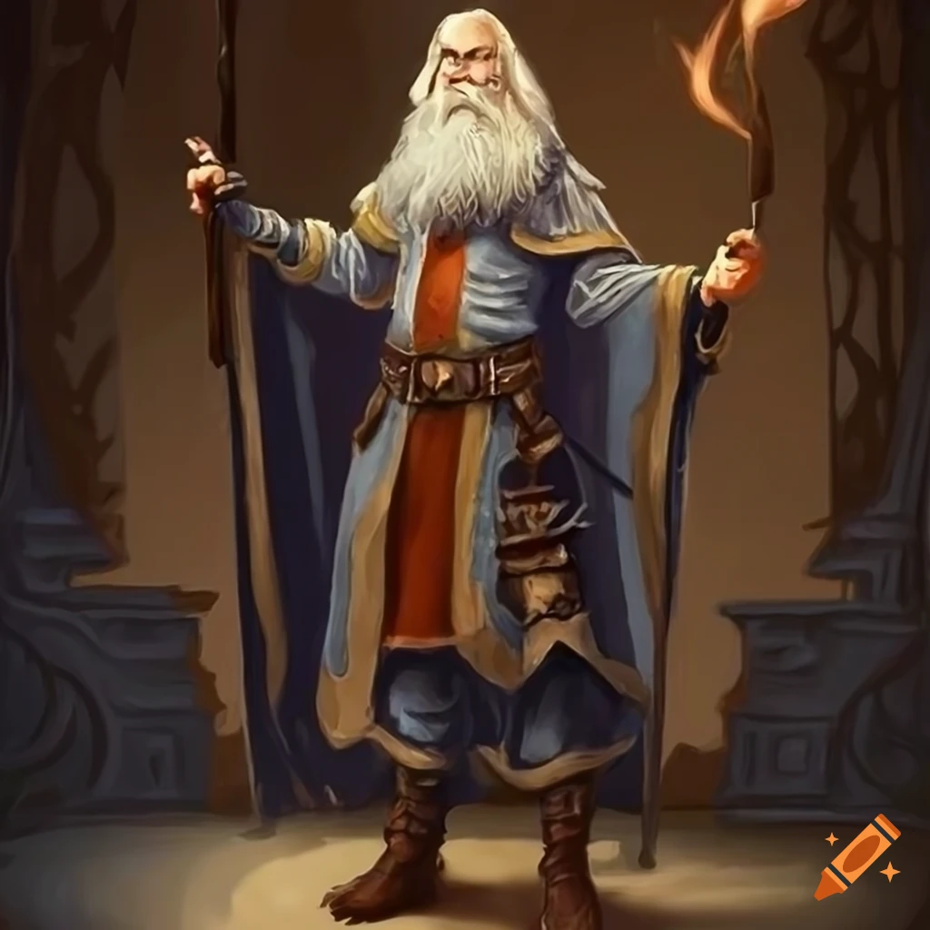 Wizard character in medieval style on Craiyon