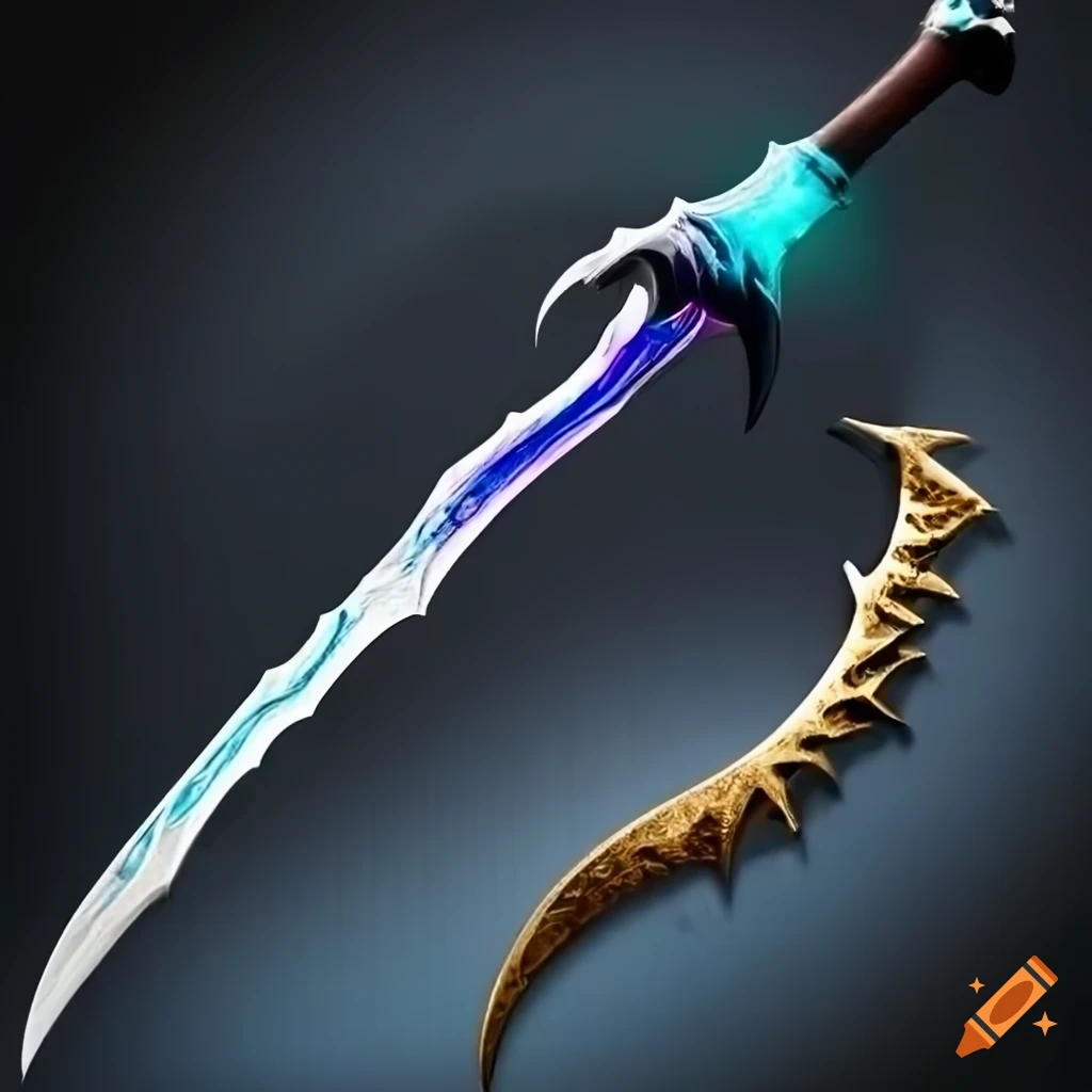 Magic elite sword with a curved blade on Craiyon