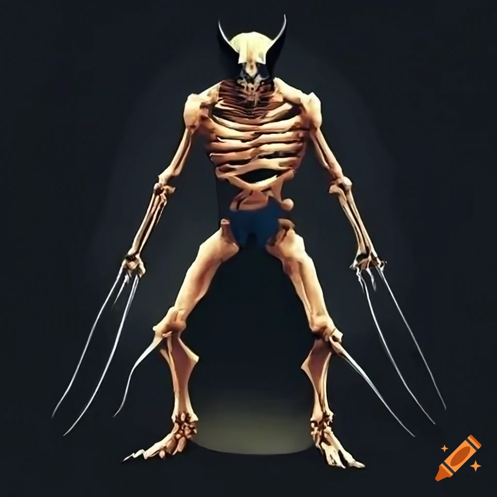 Skeleton of a wolverine on Craiyon