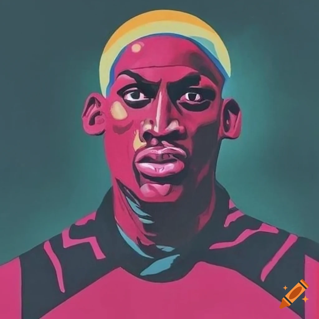 North Korean peacemaker Dennis Rodman in black and pink, communist ...