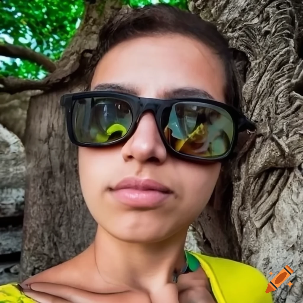 Androgynous Brazilian person wearing sunglasses outdoors on Craiyon