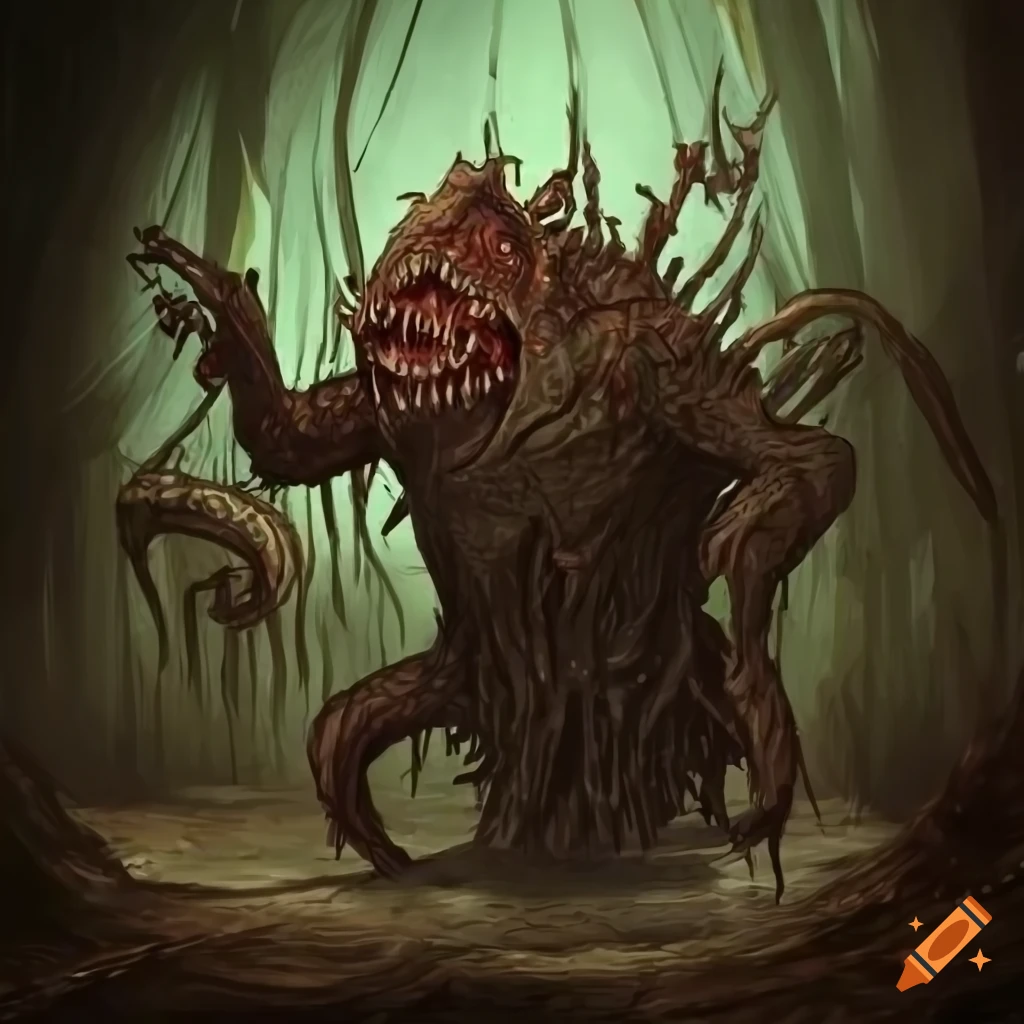 Lorbus the devourer, ancient angler-fish-man with tentacle tongue in a ...