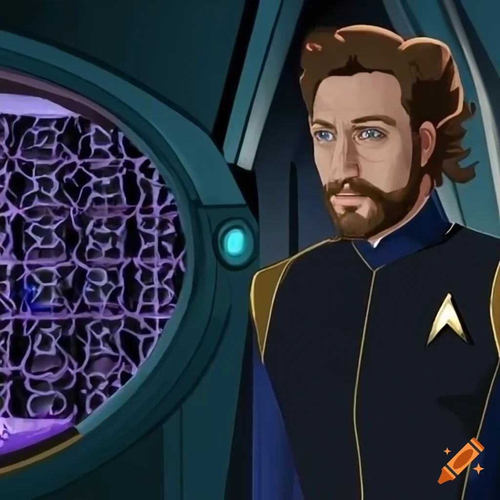 Aaron Taylor-Johnson as a Starfleet Captain in action on Craiyon