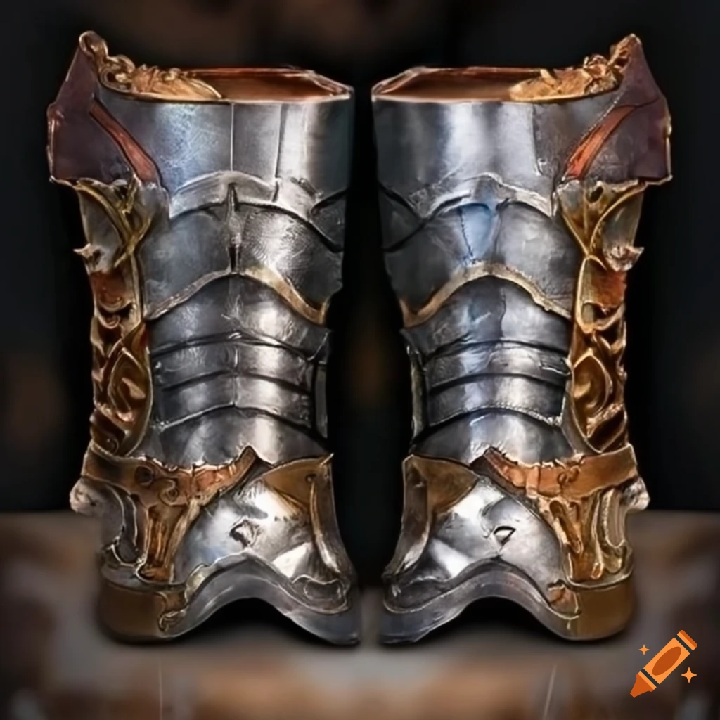 Adorned mithril plated knight boots for an rpg game on Craiyon