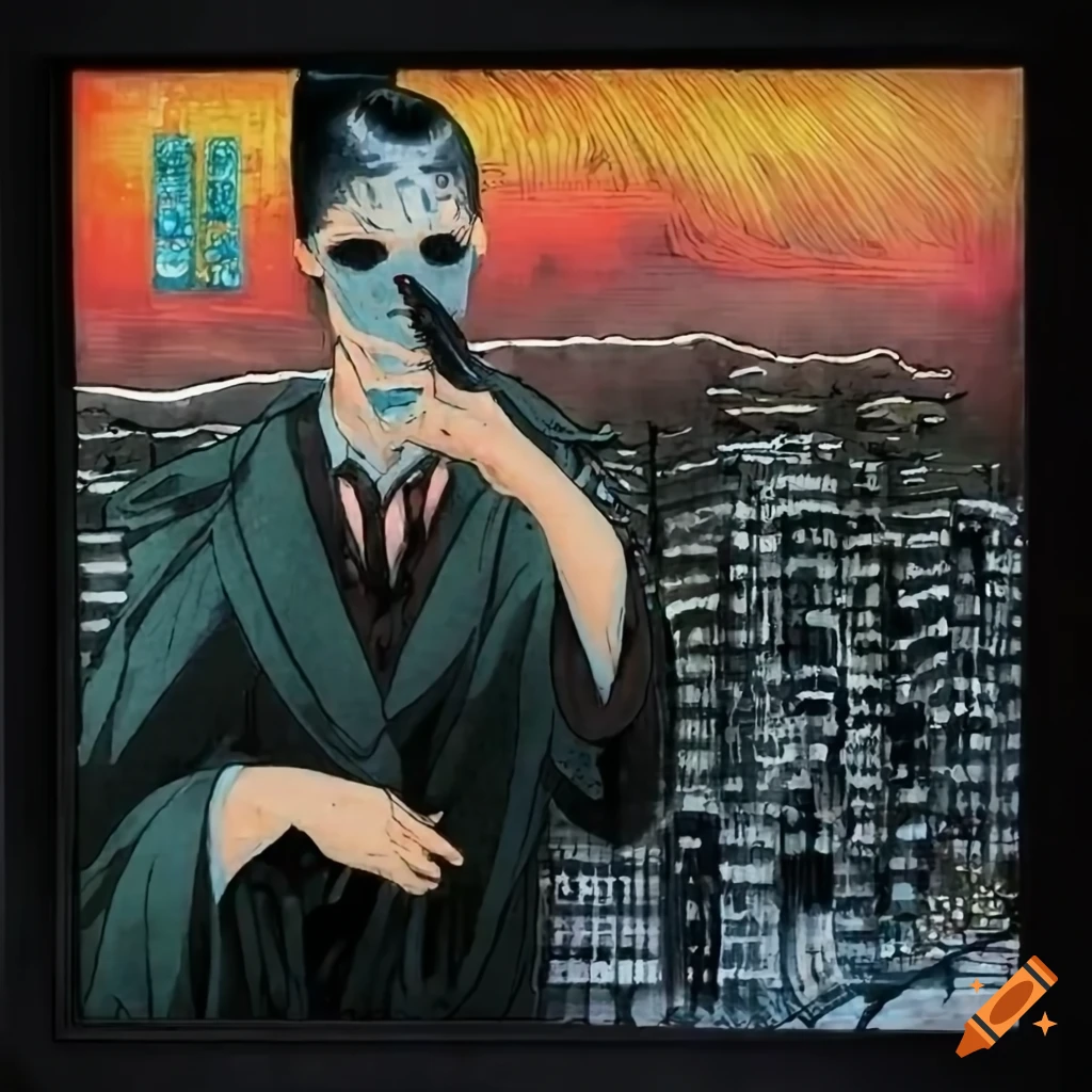 Hacker trapped in the Matrix in Ukiyo-e style on Craiyon