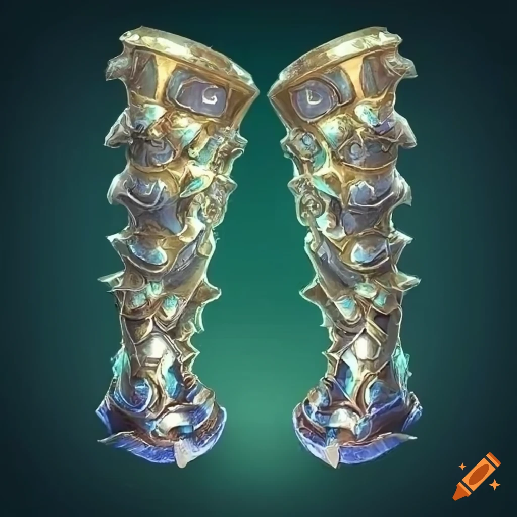 Adorned mithril-plated knight boots for rpg game leg armor slot on Craiyon