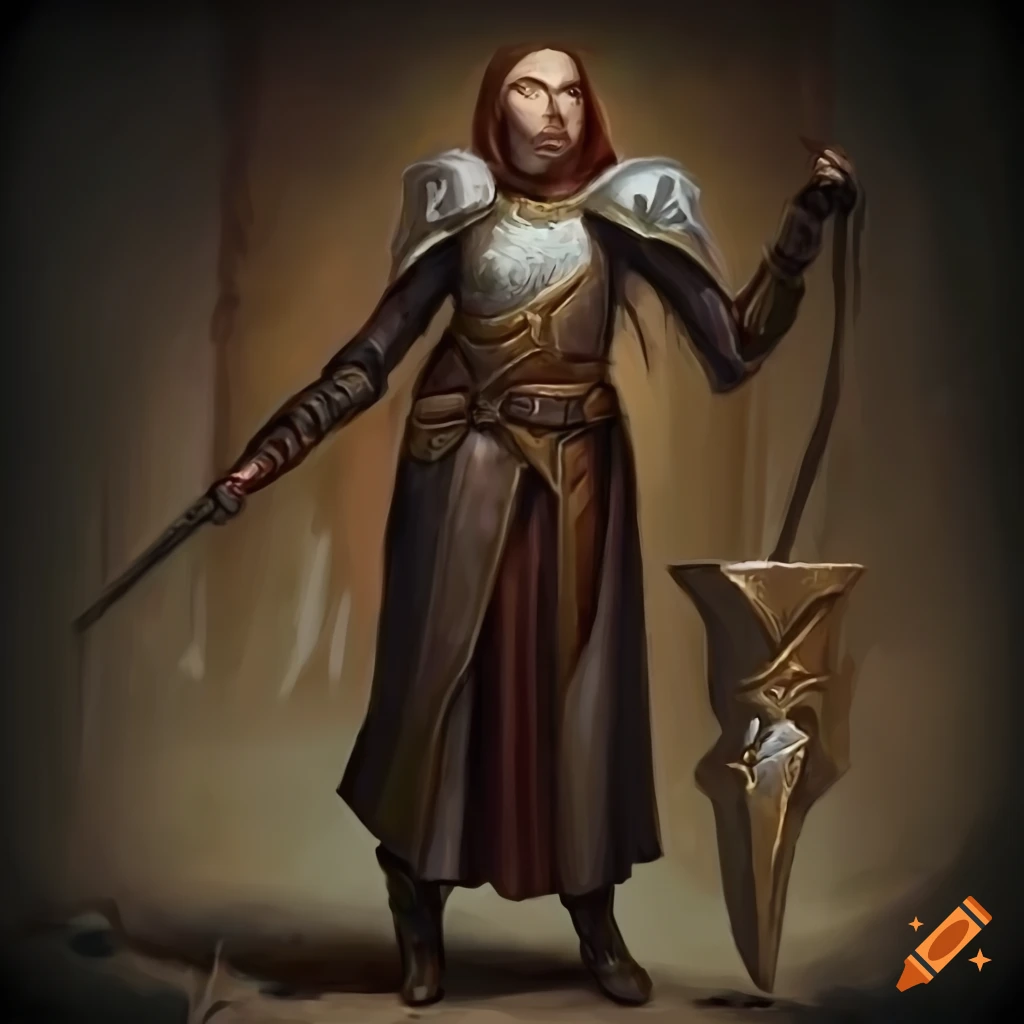 Medieval-style Dungeons and Dragons cleric in a powerful mystical pose ...