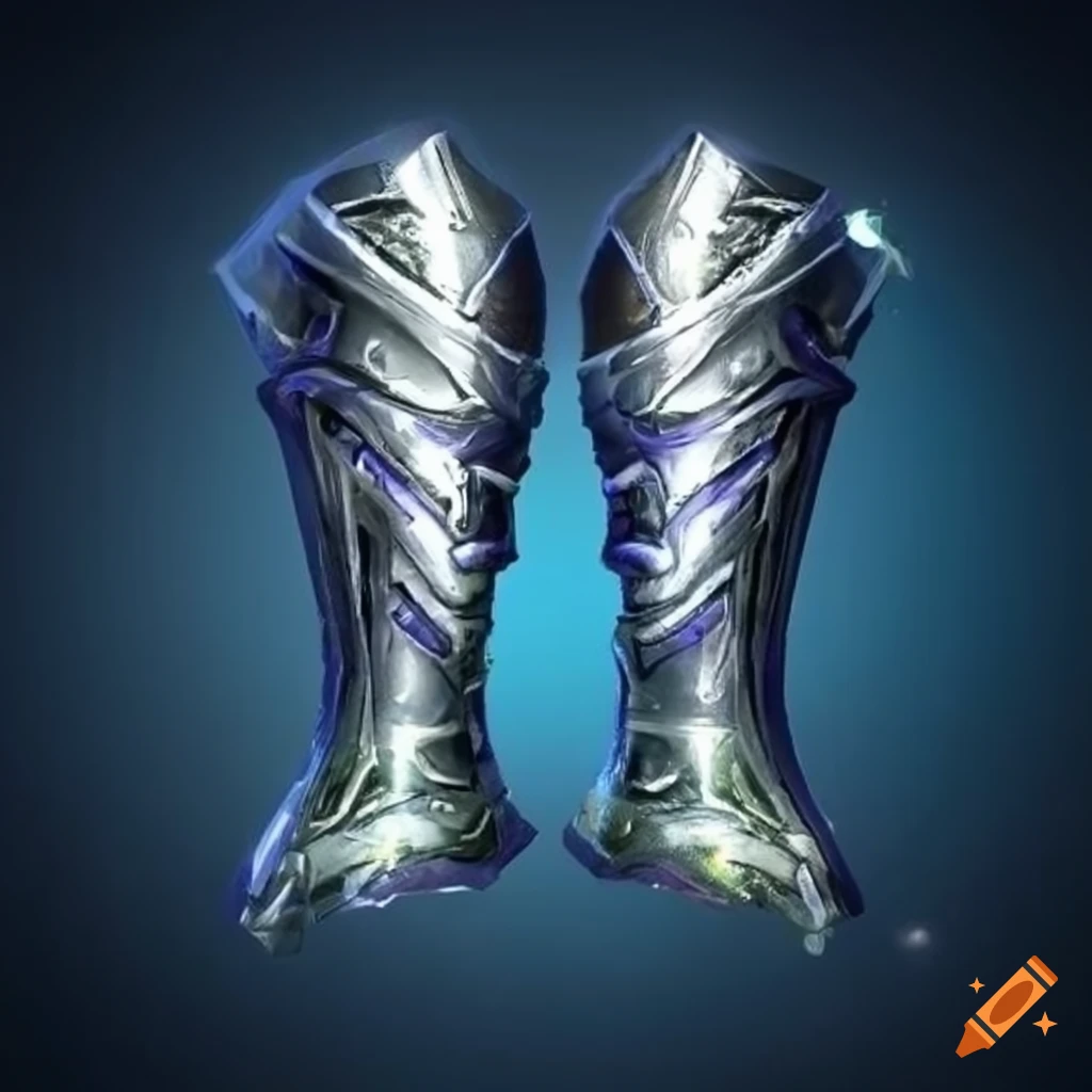 Adorned mithril plated knight boots for rpg game leg armor on Craiyon