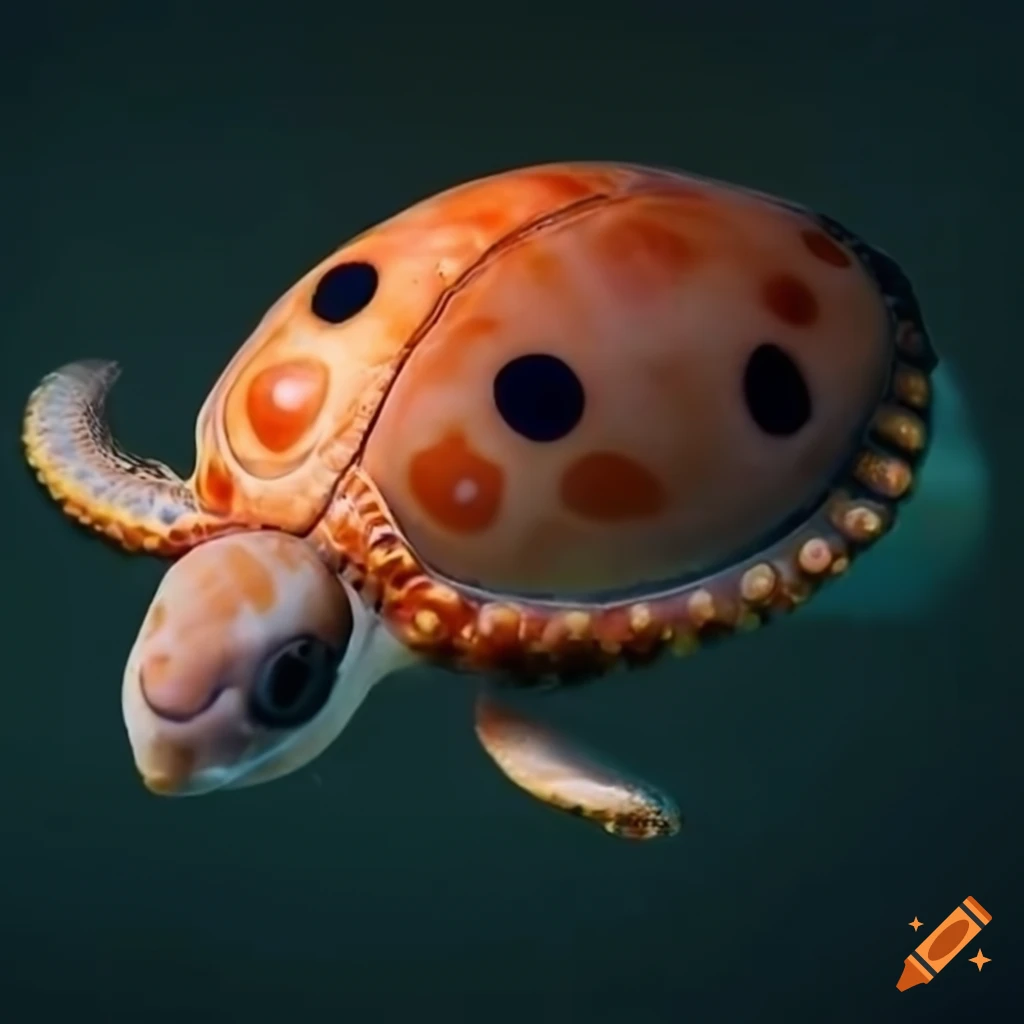 Artistic depiction of an octopus, ladybug, and sea turtle on Craiyon