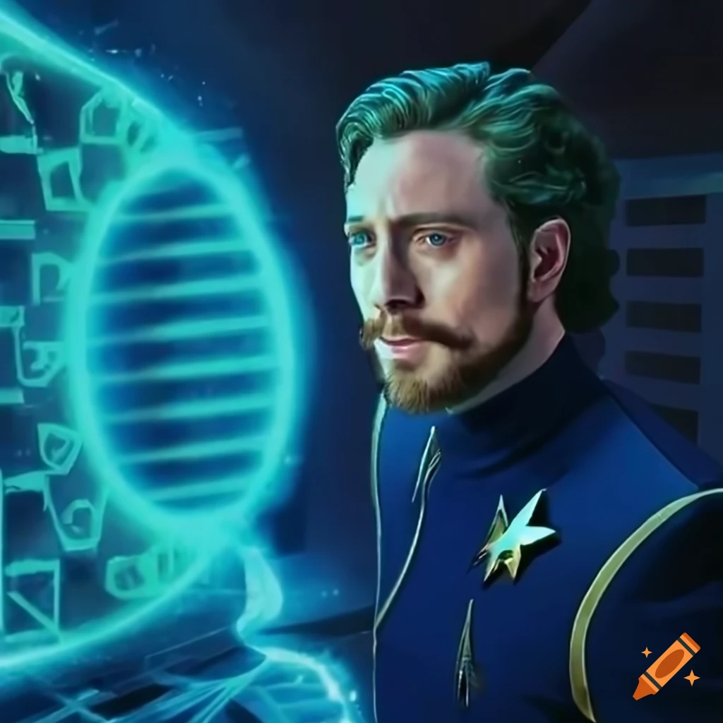 Starfleet captain using a power ring in a sci-fi action scene on Craiyon