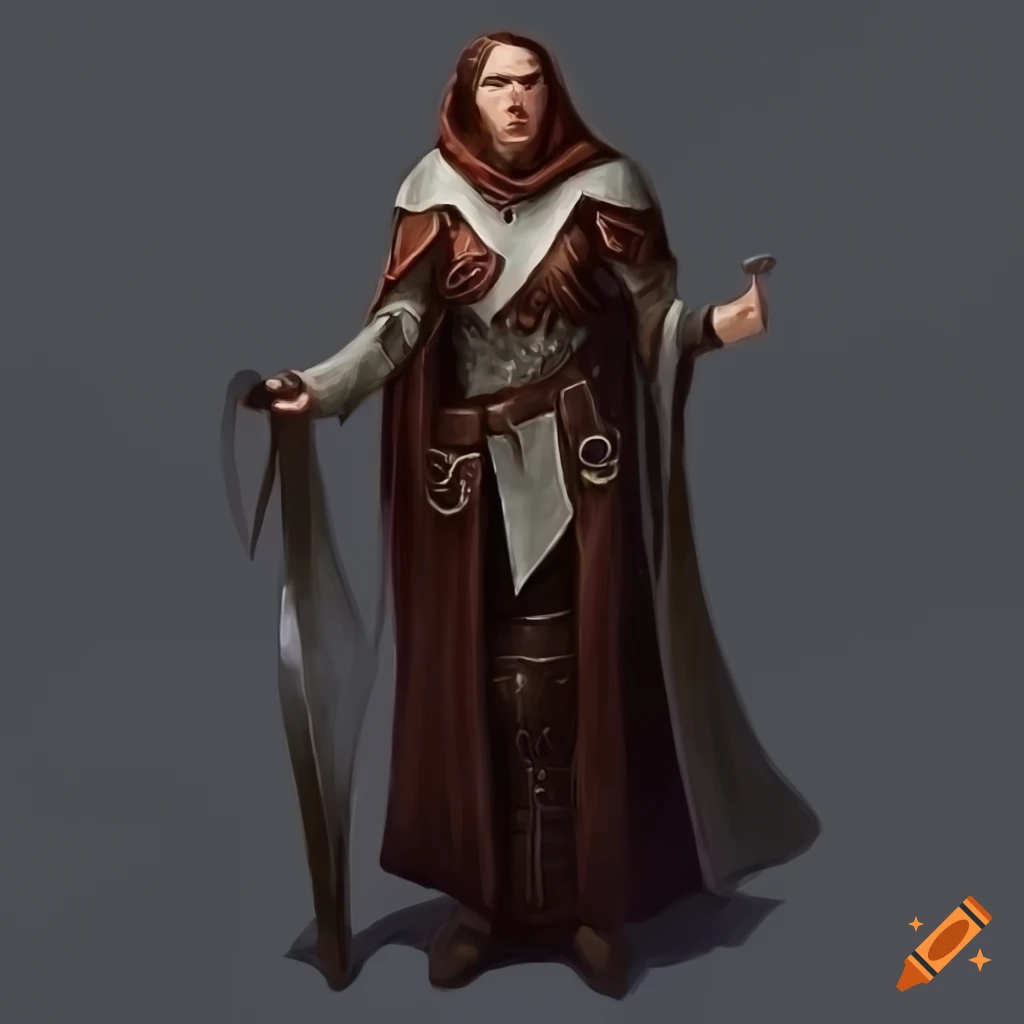 Medieval-style Dungeons and Dragons cleric in a powerful mystical pose ...