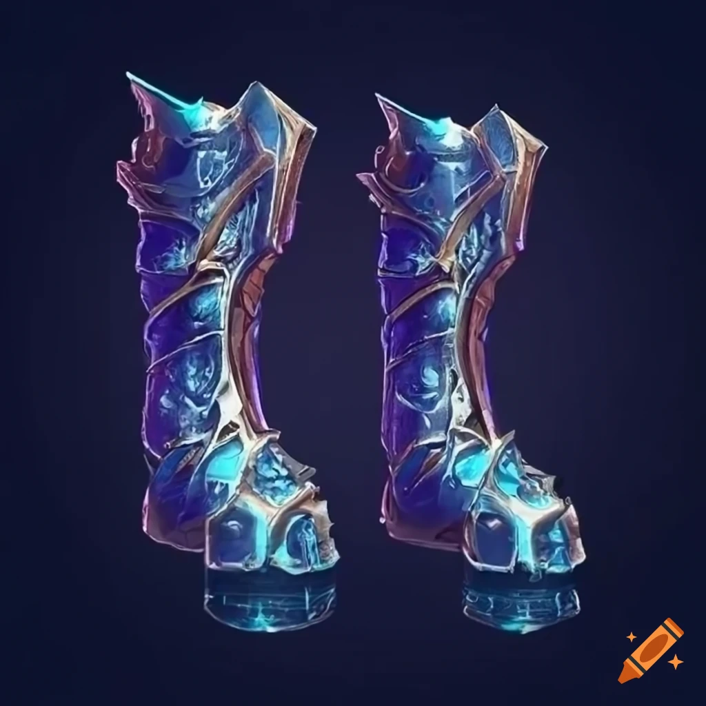 Adorned mithril plated elite champion knight boots for leg armor slot ...
