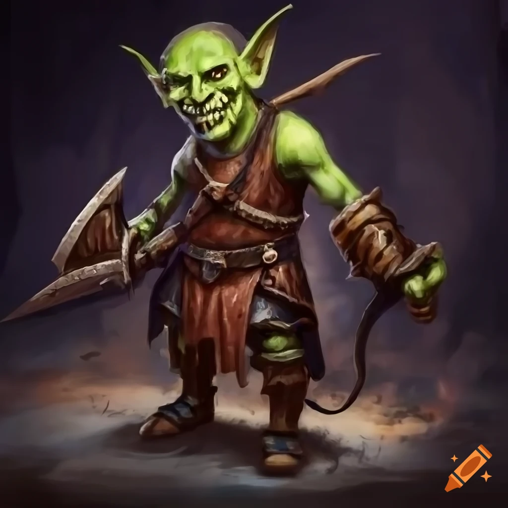 Dungeons and Dragons Goblin in medieval style on Craiyon