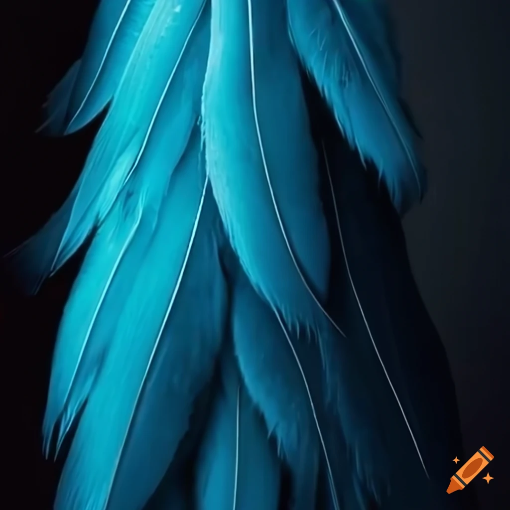Digital feathers stacked in a paintbrush effect in 4k resolution on Craiyon