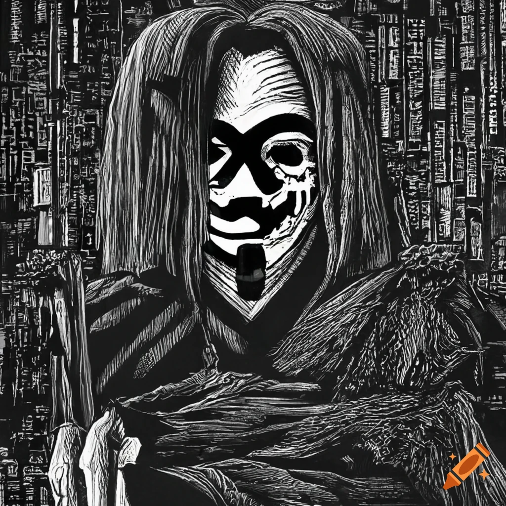 Hacker trapped in the Matrix in Ukiyo-e style manga artwork on Craiyon