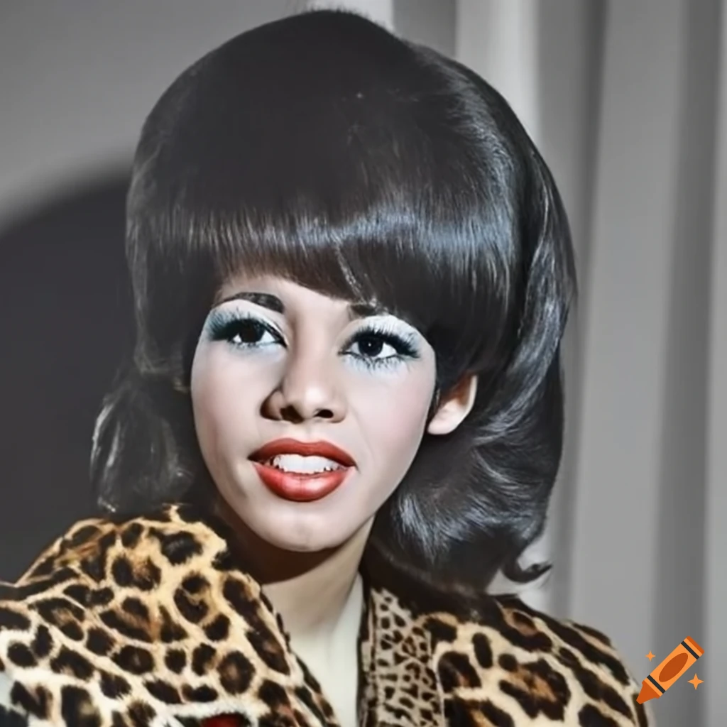 Estelle Bennett in 60s leopard coat with vibrant pop colors, chic cat ...