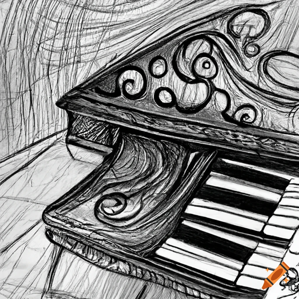 Piano keys with a shiver effect on Craiyon