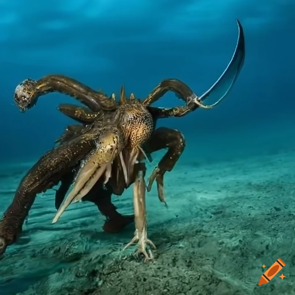 Green crab barnacle encrusted pirate captain in Lovecraftian style with ...